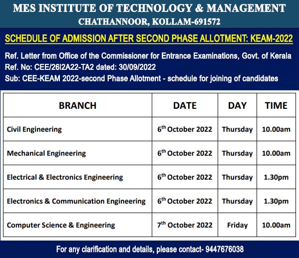 MES Institute of Technology and Management